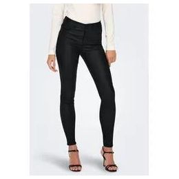 Jacqueline de Yong Lederimitathose JDY "JDYNEWTHUNDER COATED HIGH SKN PNT NOOS", Damen, Gr. XS (34), L&auml;nge 32, schwarz, Web, Obermaterial: 76% Viskose, 21% Nylon, 3% Elasthan, unifarben, skinny fit normal, Hosen