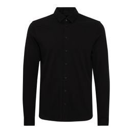 Langarmhemd Casual Friday "Langarmhemd CFArthur", Herren, Gr. M, N-Gr, schwarz (schwarz beauty), Obermaterial: 72% Baumwolle CO. 24% Polyester PES. 4% Elasthan EL., Hemden Langarmhemd