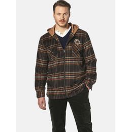 Outdoorhemd Jan Vanderstorm "Outdoorhemd FAAPE", Herren, Gr. 5XL, weit, blau (braun kariert), Obermaterial: 100% Polyester COOLMAX PES(Coolmax)., Jacken Outdoorhemd