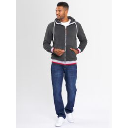 Sweatjacke Alessandro Salvarini "Alessandro Salvarini Herren Hoodie AS310", Herren, Gr. M, grau (dunkelgrau), Obermaterial: 65% Baumwolle CO. 35% Polyester PES., Sweatjacken Sweatjacke