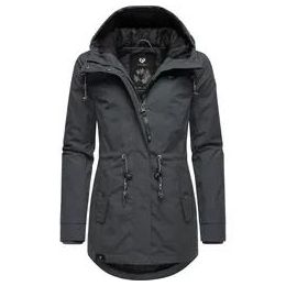 Winterjacke Ragwear "Monadis Black Label", Damen, Gr. M (38), grau (dunkelgrau), Au&szlig;enmaterial: 65% Polyester, 35% Baumwolle. Innenfutter: 100% Polyester. Wattierung: 100% Polyester, figurbetont Po-bedeckend, hoch geschlossener Ausschnitt, &Auml;rmel ohne &Auml;rmelschlitz Rippstrickb&uuml;ndchen, Jacken Winterjacke, stylischer Winterparka f&uuml;r die kalte Jahreszeit