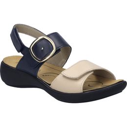 Sandale Josef Seibel "Ibiza 12, creme-dunkelblau", Damen, Gr. 39, beige (creme, dunkelblau), Obermaterial: 100% Rindsleder Leather cow., Schuhe Sandale