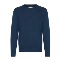 Strickfleece-Pullover Blend "Strickpullover BHWeba", Herren, Gr. L, blau (marineblaus), Obermaterial: 78% Viskose CV. 22% Polyester PES., Pullover Strickfleece-Pullover