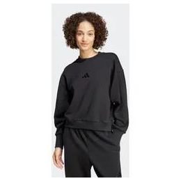 Sweatshirt Adidas SPORTSWEAR "W ALL SZN SWT", Damen, Gr. M, schwarz, Obermaterial: 70% Baumwolle, 30% Polyester, Rundhals, angesetztes B&uuml;ndchen, Sweatshirts Sweatshirt