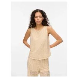 V&eacute;ro Moda Spitzentop VERO MODA "VMMAYA TANK TOP JRS VO", Damen, Gr. M, beige (birch), Jersey, Obermaterial: 95% Polyester, 5% Elasthan, unifarben, regular fit normal, Rundhals, Tops Spitzentop, Materialmix, regular fit