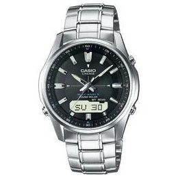 Funkchronograph Casio FUNK "LCW-M100DSE-1AER", silber (silberfarben), Armbanduhren, Damen, Solaruhr, Armbanduhr, Herrenuhr, Funkuhr, Edelstahlarmband, Weltzeit