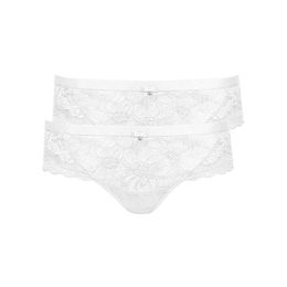 Slip LISCA "2er Pack Damen Slip Evelyn", Damen, Gr. 42, wei&szlig;, Spitze, Obermaterial: 82% Polyamid PA. 18% Elasthan EL., Unterhosen Slip