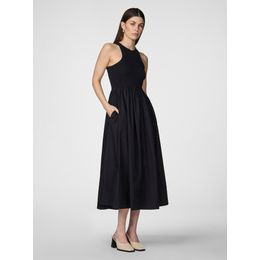 Maxikleid Y.A.S "YASMIRI SL LONG DRESS NOOS", Damen, Gr. XL, N-Gr, schwarz, Jersey, Obermaterial: 95% Baumwolle, 5% Elasthan, unifarben, regular fit lang, Rundhals, Kleider Maxikleid, Sommerkleid