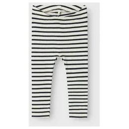 Leggings name it "NBNBANI XSL LEGGING NOOS", M&auml;dchen, Gr. 86, N-Gr, blau (schwarz sapphire), Feinripp, Obermaterial: 57% Baumwolle, 38% Modal, 5% Elasthan, geringelt, gestreift, slim fit kn&ouml;chellang, Hosen Leggings