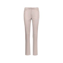 Stoffhose GOLDNER "Kurzgr&ouml;&szlig;e Leichte Baumwoll-Hose ANNA", Damen, Gr. 24, K-Gr, beige (kitt), Obermaterial: 98% Baumwolle CO. 2% Elasthan EL., Hosen Stoffhose