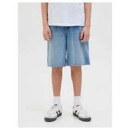 Jack & Jones Shorts JACK & JONES JUNIOR "JJITONY locker und pflegeleicht f&uuml;r Alltag", Jungen, Gr. 158, N-Gr, blau (blau denim), Web, Obermaterial: 100% Baumwolle, unifarben, relaxed fit knielang, Hosen Shorts, unifarben, modisch, relaxed fit, Web