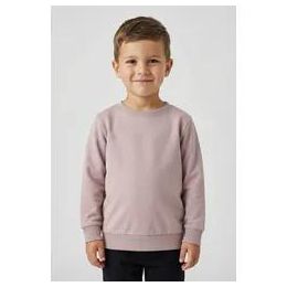 Sweatshirt name it "NMNSELI LS SWE BRU NOOS", M&auml;dchen, Gr. 92, lila (burnished lila), angeraute Sweatware, Obermaterial: 60% Baumwolle, 40% Polyester, unifarben, relaxed fit h&uuml;ftbedeckend, Rundhals, Rippb&uuml;ndchen, Sweatshirts Sweatshirt