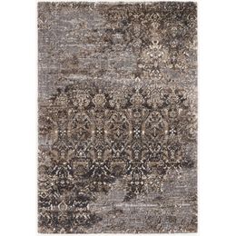 Teppich OCI DIE TEPPICHMARKE "JUWEL SILENTA" Gr. 2, braun (braun, beige), B:80cm H:20mm L:150cm, Polyester, Polypropylen, Teppiche, Teppich, Kurzflor, Wohnzimmer, Marmor Optik, Hoch Tief Effekt