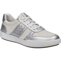 Sneaker Josef Seibel "Claire 27, silber-kombi", Damen, Gr. 39, silber (silber, kombi), Obermaterial: 100% Rindsleder Leather cow., Schuhe Sneaker