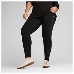 Leggings Puma "ESS HIGH-WAIST LEGGINGS", Damen, Gr. L, N-Gr, schwarz (Puma schwarz), Jersey, Obermaterial: 95% Baumwolle, 5% Elasthan, unifarben, schmal normal, Hosen Leggings, pflegeleicht, schmale Passform, mit hochgeschnittenem Bund