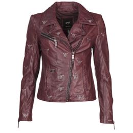 Bikerjacke Maze "Lederjacke Vegas", Damen, Gr. S, braun (mahagony), Obermaterial: 100% Lammleder LEL. Futter: 100% Polyester PES., Jacken Bikerjacke
