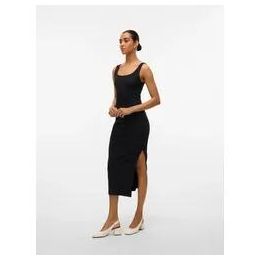 V&eacute;ro Moda Maxikleid VERO MODA "VMCHLOE SL 7/8 DRESS JRS GA NOOS", Damen, Gr. M, N-Gr, schwarz, Jersey, Obermaterial: 95% Baumwolle, 5% Elasthan, unifarben, slim fit kn&ouml;chellang, U-Boot-Ausschnitt, Kleider Maxikleid, Sommerkleid