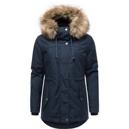 Winterjacke Ragwear "Winterjacke Tawny Short YOUMODO", Damen, Gr. L, blau (navy), Obermaterial: 65% Polyester PES. 35% Baumwolle CO. Obermaterial: Futter: 100% Polyester PES. 100% Polyester PES., Jacken Winterjacke
