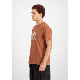 T-Shirt Alpha Industries "Basic T-Shirt BL", Herren, Gr. XS, braun (hazel braun), Obermaterial: 100% Baumwolle, Shirts T-Shirt