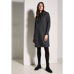 Minikleid Cecil, Damen, Gr. XXL (46), N-Gr, schwarz, Web, Obermaterial: 82% Polyester, 17% Viskose, 1% Elasthan, meliert, knielang, abgesteppte Kante, Kleider Minikleid, Sommerkleid mit Boucl&eacute;-Struktur