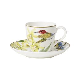 Villeroy & Boch Tasse VILLEROY & BOCH "Mokka- / Espressotasse mit Untertasse Amazonia Anmut 100 ml bunt", bunt, Porzellan, Trinkgef&auml;&szlig;e, Tasse