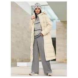 Steppmantel Heine, Damen, Gr. 42, beige (sand), 100% Polyester, Wattierung:100% Polyester, unifarben, unifarben mit Farbeinsatz, unifarben mit Farbeins&auml;tzen, M&auml;ntel Steppmantel