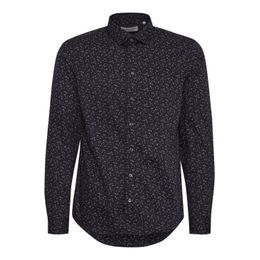 Langarmhemd Casual Friday "Langarmhemd CFANTON LS floral AOP shirt", Herren, Gr. XL, N-Gr, schwarz (schwarz navy), Obermaterial: 100% Baumwolle CO., Hemden Langarmhemd