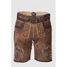 Kr&uuml;ger Lederhose KR&Uuml;GER "Lederhose Mei Hoamat mit G&uuml;rtel", Damen, Gr. 46, N-Gr, braun, Obermaterial: 100% Ziegenleder goatskin., Hosen Lederhose