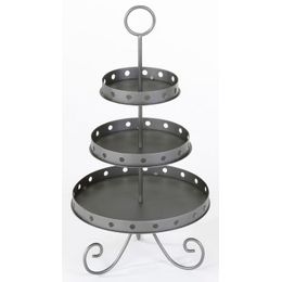 Dekoetagere "Weihnachtsdeko mit 3 Etagen, H&ouml;he 55 cm", grau (anthrazit), H:55cm &Oslash;:29,5cm, Metall, CHRISTMAS GOODS by Inge, Dekoschalen, Dekoetagere, Etagere aus Metall