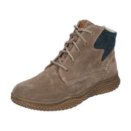 Stiefelette Josef Seibel "Amelie 09, taupe-kombi", Damen, Gr. 36, grau (taupe, kombi), Obermaterial: 80% Rindsleder Leather cow. 20% Textilmaterial TEXMAT., Schuhe Stiefelette