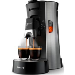 PHILIPS SENSEO Kaffeepadmaschine "Select ECO CSA240/20, mit drei Kaffee-Einstellungen", silber (metall), 2, Kaffeemaschinen, aus 21% rec. Plastik, Memo-Funktion, Kaffeepadmaschine