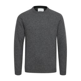 Strickfleece-Pullover Casual Friday "Strickpullover CFKarl", Herren, Gr. S, grau (pewter mix), Obermaterial: 80% Wolle WO. 20% Polyamid PA., Pullover Strickfleece-Pullover