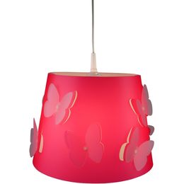 Niermann H&auml;ngeleuchte "Rosalie, Schmetterlinge", lila (himbeere), 1, &Oslash; 34cm H: 25cm, 1 Stk., Leuchten, Kinderzimmer, Kinderlampe, H&auml;ngeleuchte