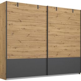 Schwebet&uuml;renschrank Rauch "Schrank Kleiderschrank Ankleide Garderobe BIRMINGHAM", grau (eichefarben artisan, graumetallic), B:226cm H:210cm T:62cm, Holzwerkstoff, Schr&auml;nke, Schwebet&uuml;renschrank, im Industrial-Style, Griffleisten in Graumetallic MADE IN GERMANY