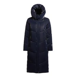 Wintermantel Khujo "Wintermantel Pulset Shiny", Damen, Gr. S, blau (midnight blau), Obermaterial: 100% Polyester PES. Obermaterial: Futter: 100% Nylon NY. 100% Polyester PES., M&auml;ntel Wintermantel