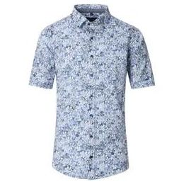 Kurzarmhemd Casamoda "Casamoda Freizeithemd Kurzarm Print", Herren, Gr. L, Normalgr&ouml;&szlig;en, blau (hellblau), 100% Baumwolle, bedruckt, comfort fit, Hemden