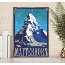 Metallbild queence "Matterhorn", wei&szlig; (farbe bild(er): wei&szlig;), B:20cm H:30cm, Metall, Stahl, Bilder, Metallbild, Stahlschilder