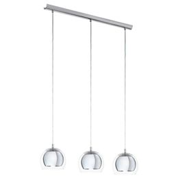 Eglo H&auml;ngeleuchte "ROCAMAR", silber (chrom klar), 3, H: 110cm, 1 Stk., Leuchten, H&auml;ngeleuchte - Esstischlampe - f&uuml;r K&uuml;che, Esszimmer oder Wohnzimmer, H&auml;ngeleuchte