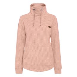 Longpullover oxmo "Sweatshirt OXAmini", Damen, Gr. M, rosa (mahogany rose melange), Obermaterial: 60% Baumwolle CO. 40% Polyester PES., Pullover Longpullover