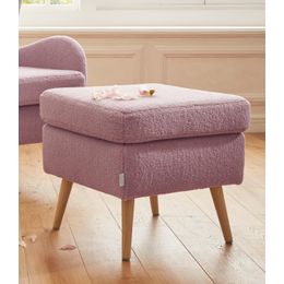 Hocker Home Affaire "Salla", rosa (ros&eacute;), B:58cm H:49cm T:58cm, Samtcord (92% Polyester 8% Polyamid);Struktur (100% Polyester);Struktur Hahnentritt (100% Polyester);Struktur fein (100% POlyester);Samtoptik (100% Polyester);Fellimitat (100%Polyester), Hocker, Hocker, Bezug auch in Luxus-Microfaser in Teddyfelloptik