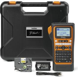 Brother Etikettendrucker "P-Touch PT-E310BTVP, professionelles Beschriftungsger&auml;t", schwarz, orange, B:13,5cm H:23,6cm T:7cm, Drucker, inkl. Systemkoffer, Etikettendrucker