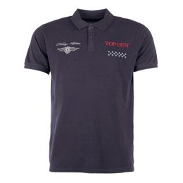T-Shirt Top Gun "Polo Shirt TG20213004", Herren, Gr. M, blau (navy), Obermaterial: 100% Baumwolle CO., Shirts T-Shirt