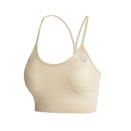 Sporttop YEAZ "Top CHARM", Damen, Gr. L, beige, Obermaterial: 87% Nylon NY. 13% Elasthan EL., Tops Sporttop