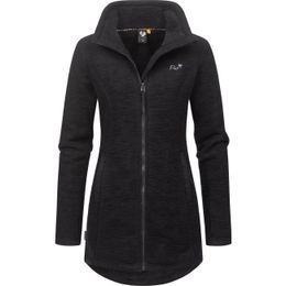 Kapuzensweatjacke Ragwear "Strickjacke Miram Melange", Damen, Gr. M, schwarz, Obermaterial: 56% Baumwolle CO. 44% Polyester PES. Futter: 100% Polyester PES., Sweatjacken Kapuzensweatjacke