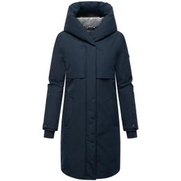 Wintermantel Navahoo "Wintermantel Domingaa 14", Damen, Gr. XXL, blau (navy), Obermaterial: 100% Polyester PES. Obermaterial: Futter: 95% Polyester PES. 5% Elasthan EL. 100% Polyester PES., M&auml;ntel Wintermantel