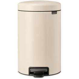 M&uuml;lleimer Brabantia "NewIcon Treteimer, 12L", beige (soft beige), B:25,1cm H:41,1cm T:33,8cm &Oslash;:25,1cm, Kunststoff, Metall, M&uuml;lleimer, M&uuml;lleimer, sanft schlie&szlig;ender Deckel, mit leichter Pedalbedienung
