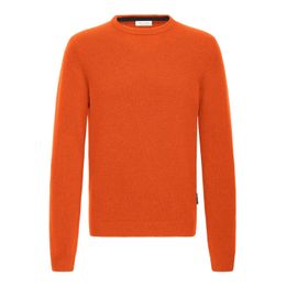 Strickfleece-Pullover Casual Friday "Strickpullover CFKarl", Herren, Gr. M, orange (burnt ochre), Obermaterial: 80% Wolle WO. 20% Polyamid PA., Pullover Strickfleece-Pullover