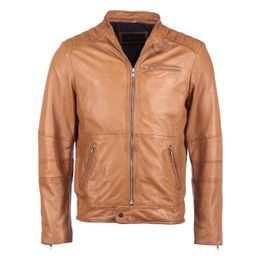 Bikerjacke JCC "Lederjacke MCL-23", Herren, Gr. XXL, braun (cognac), Obermaterial: 100% Schafsleder sheepskin. Futter: 100% Baumwolle CO., Jacken Bikerjacke