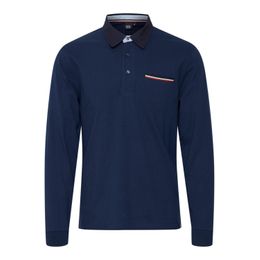 Langarmshirt FQ1924 "Langarmshirt FQMarten", Herren, Gr. S, blau (estate blau), Obermaterial: 100% Baumwolle CO., regular fit normal, Shirts Langarmshirt