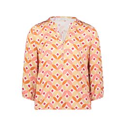 Klassische Bluse Cartoon "Casual-Bluse mit Muster", Damen, Gr. 44, cream, ros&eacute;, Obermaterial: 100% Viskose CV., Blusen Klassische Bluse